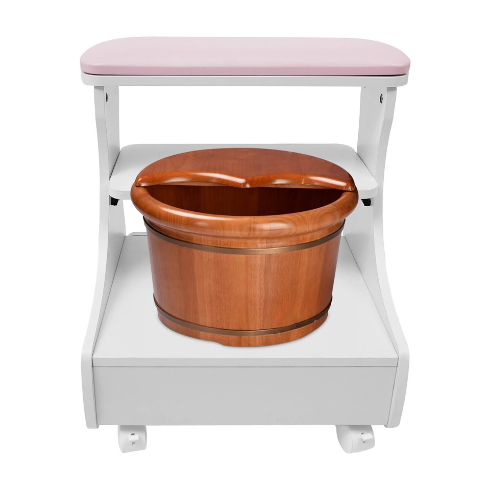 Footbath Stool W/ Wheels Foot Rest Pedicure Manicure Funiture Foot ...
