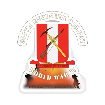 Kiss-Cut Stickers - 298TH Engineer Combat Battalion DUI - WWII - Fire X ...