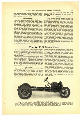 1911 WFS Motor Car Co. Story & Pic: WFS Trucks Pic & Specs ...