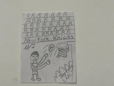 JEREMY LIN, Hand Drawn Pencil Art Sketch Card, #1/1, by 9 y/o artist ...