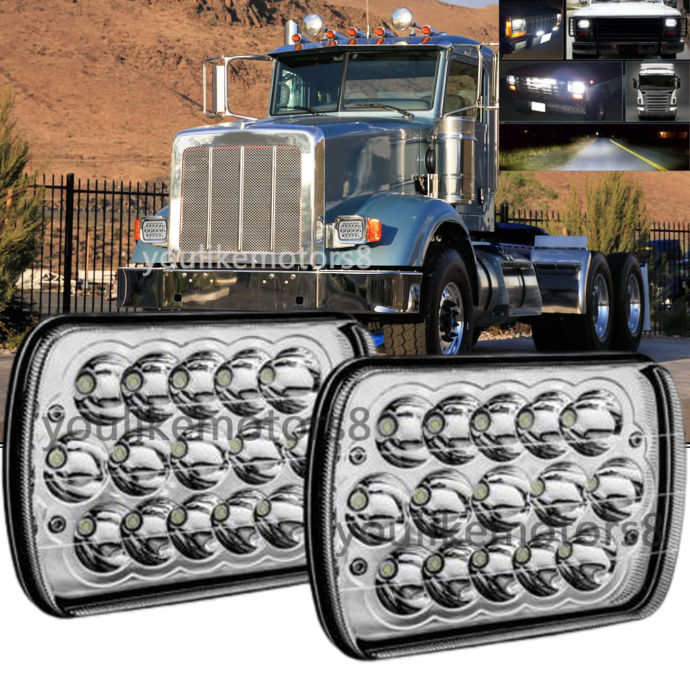 Pair 7x6'' LED HEADLIGHTS Hi-Lo Beam Fit for PETERBILT 365 367 2008-2017 TRUCK | eBay