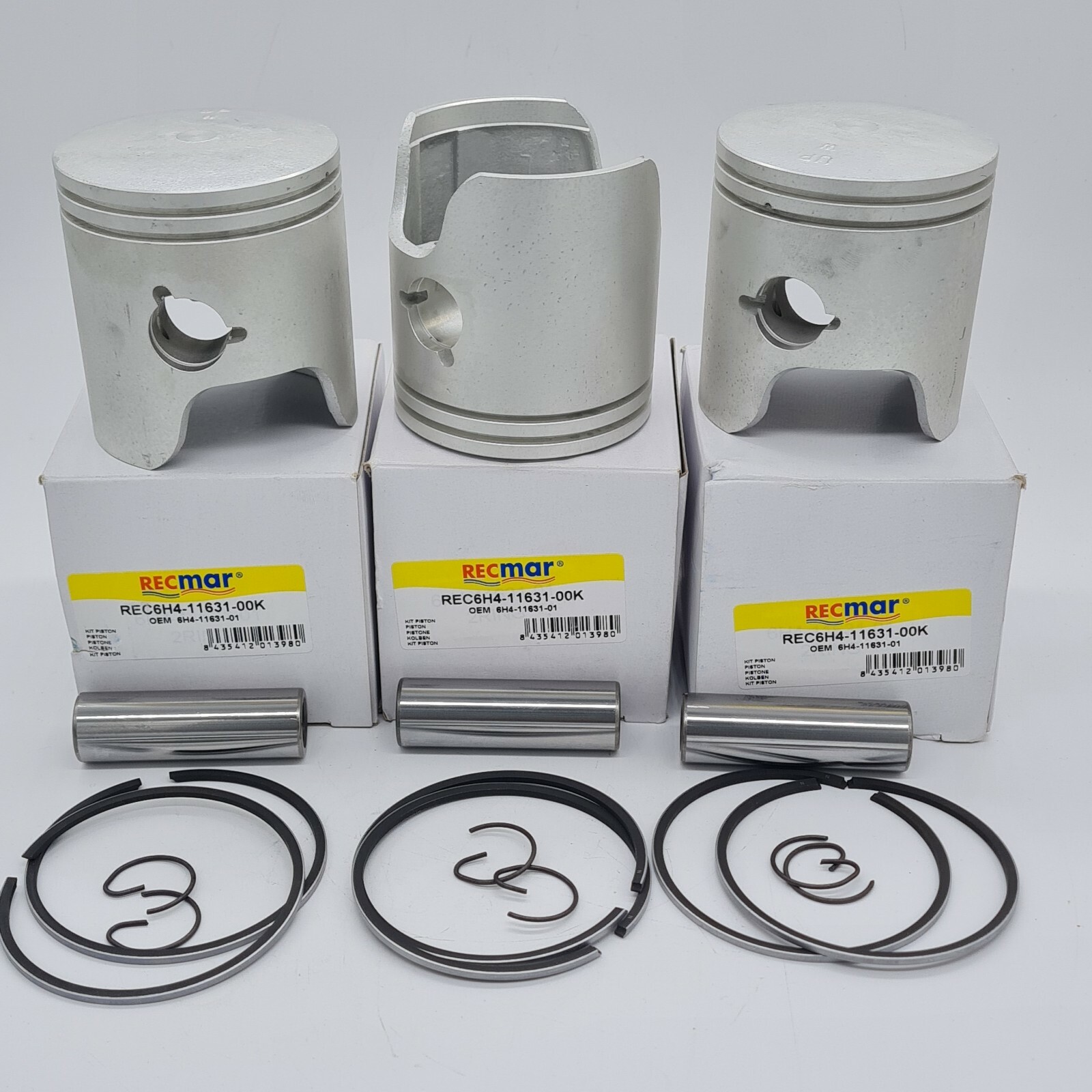 3 @ STD PISTON KIT 40 HP 50HP YAMAHA OUTBOARD 2 STROKE '95-'03 6H4 ...