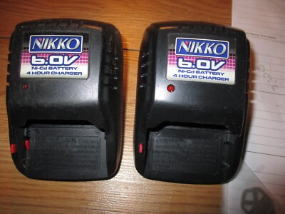 (2) Original Vtg NIKKO RC Radio Control 6.0 Volt NiCd Battery Chargers ...