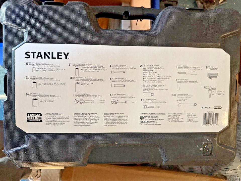 $125 Stanley Tool STMT71654 201 Pieces Mechanics Tool Set | eBay