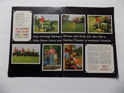 1968 PRINT AD JOHN DEERE WEEKEND FREEDOM MACHINES LAWN TRACTORS | eBay