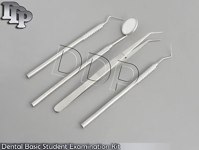 Dental Basic Student Examination Kit Mouth Mirror Probe College Tweezer ...