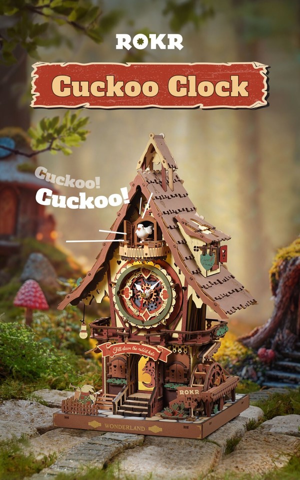 ROKR Mechanical Cuckoo Clock 3D Puzzle - Working Gears DIY Model Kit ...