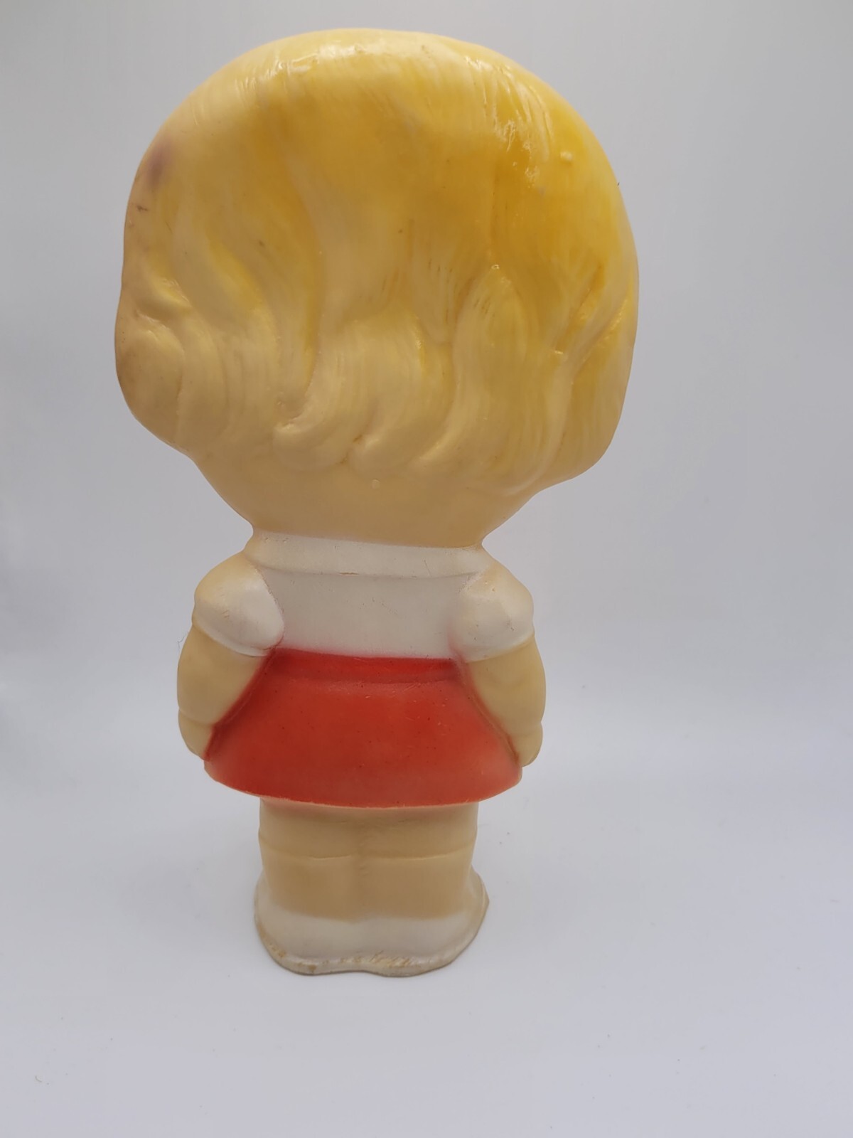 Vintage Rubber Squeak Girl 8" Doll Red Dress 1950s | eBay