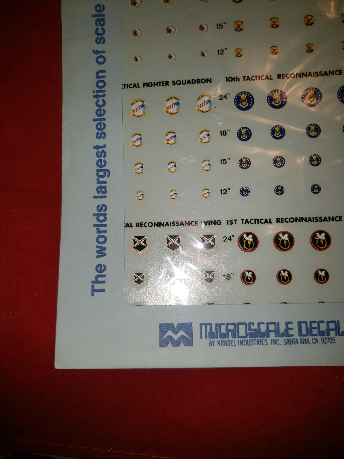 Microscale Decal #72-0376 USAF BADGES 334 335 336 TFS, 10TH TRW 26 TRW ...