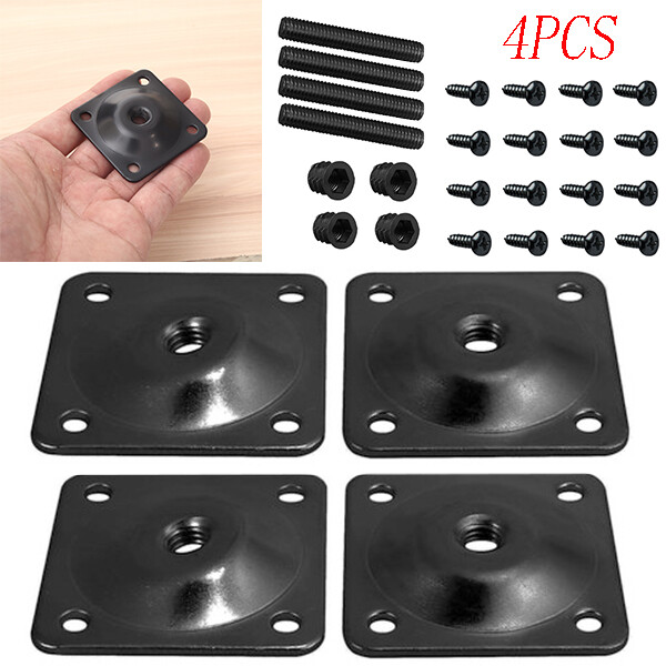 set of 4 leg fixing mounting plates brackets plate foot feet legs ...
