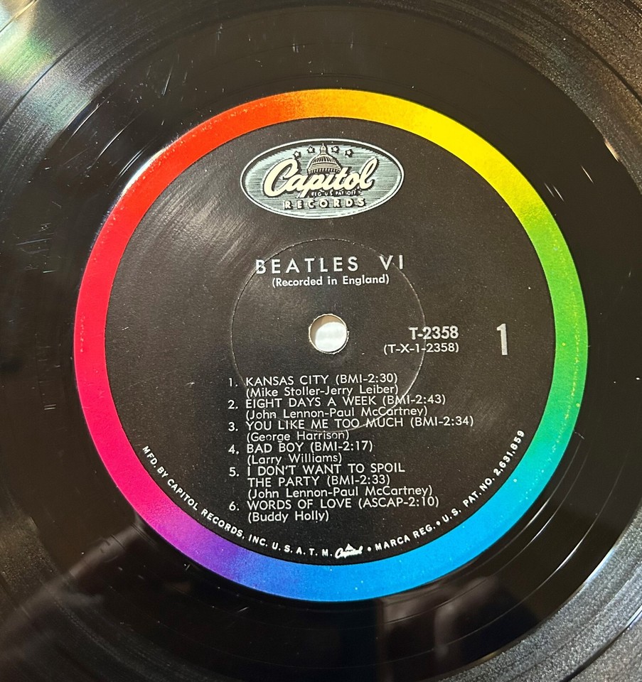 THE BEATLES VI - CAPITOL RECORDS # T-2358 MONO 1965 WEST COAST VG ...