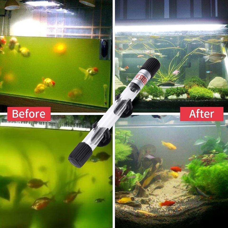 Fish Tank UV LED Light Sterilizer Submersible 11W Aquarium Germicidal ...