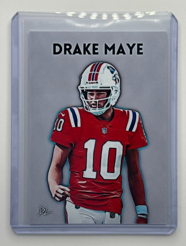 Drake Maye Limited Edition Artist Signed "New England Patriots" Rookie ...