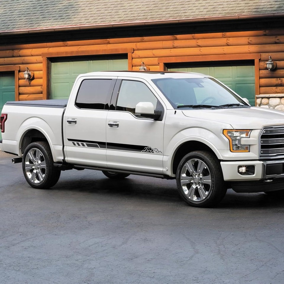 2pcs 68'' Mountains Stripe Graphic Car Body Side Decal Sticker For ...