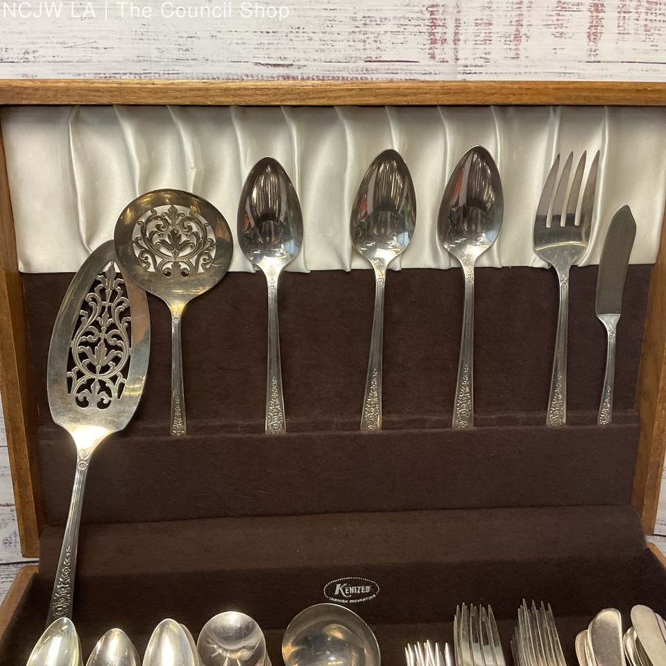 Nobility Plate Royal Rose Silver Plated Flatware 122 Pcs 12 Sets ...