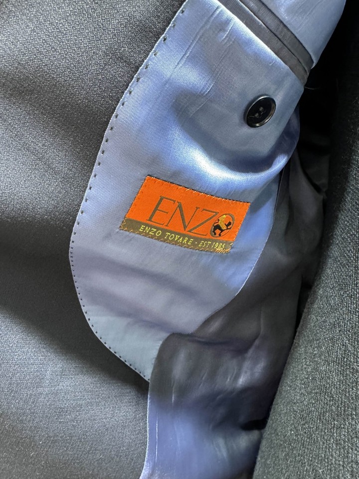 Enzo Tovare Navy Blue Men's 2 Piece Suit (Slim Fit) | eBay