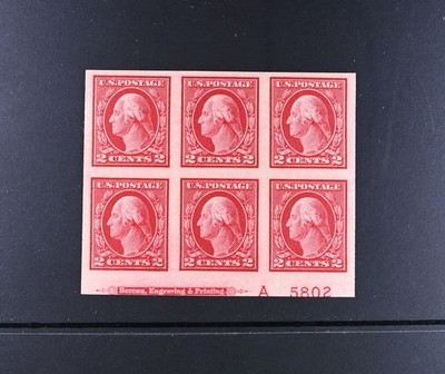USA Scott # 409 Plate Block of 6 VF OG NH BEP Imprint "A" Bot US Stamps ...