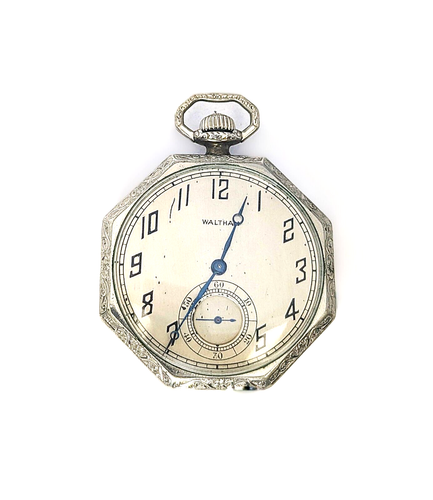 Antique Octagon Waltham Gold-Filled Open Face Pocket Watch, Size 14 | eBay