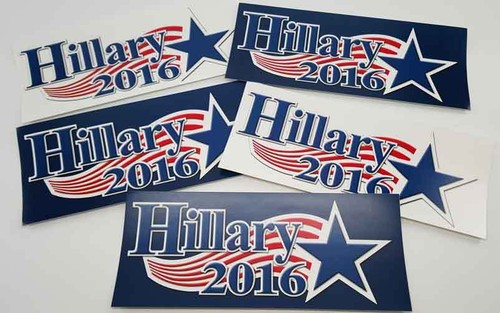 Hillary Clinton For President 2016 Bumper Stickers (5) - FREE SHIPPING ...