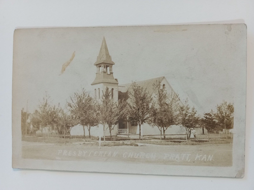 PRATT KANSAS REAL PHOTO POSTCARD RPPC 1910 PRESBYTERIAN CHURCH | eBay
