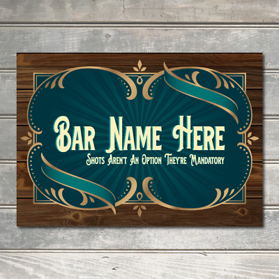 PERSONALISED Vintage Bar Sign Metal Plaque Home Bar Pub Gift Custom ...