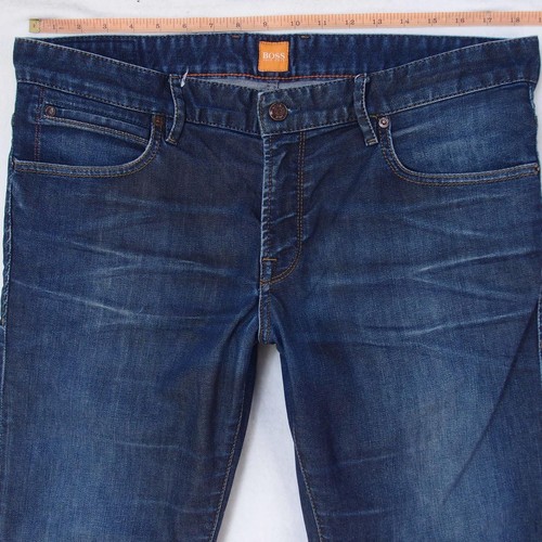 Mens HUGO BOSS ORANGE 24 Stretch Slim Straight Blue Jeans W36 L32 | eBay