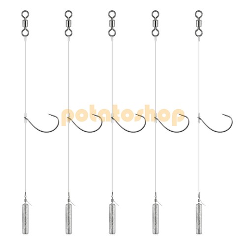 10 Pack Drop Shot Ready Rigs Pre Tied Hook LRF Perch Zander Carp ...