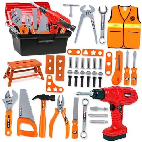 Kids Tool Set - 50Pcs Toddler Tool Set Age 3-5 Construction Toys with ...