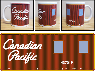 Canadian Pacific (CP) Script Lettering Wood Caboose - 11 oz Ceramic ...
