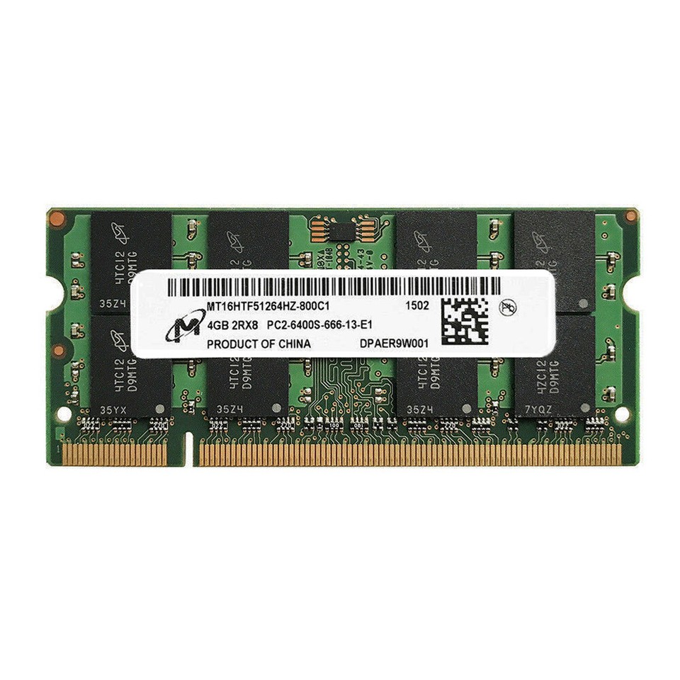 Micron 8GB 2X 4GB DDR2 RAM PC2-6400 DDR2-800MHz DDR2 200pin SODIMM ...