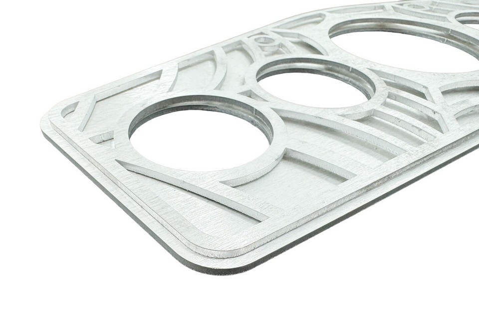 Spider Web Brushed Aluminum Flat Dash Gauge Panel Cluster For Custom ...