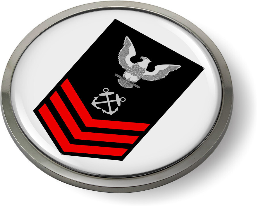 U.S. Navy Enlisted Ranks & Insignias, Emblems, Car Stickers CHROME ...