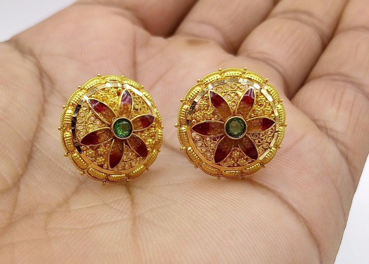 Gold Earrings Tops Designs For Women