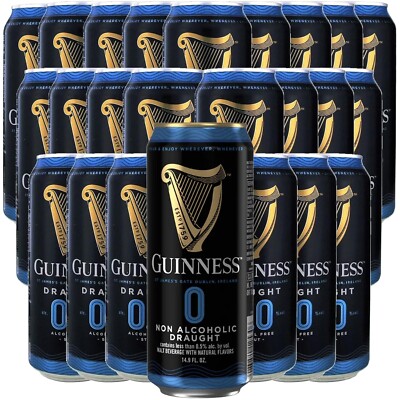 Guinness 0% Draught Non Alcoholic Beer (24 Pack of 14.9oz Cans) | eBay