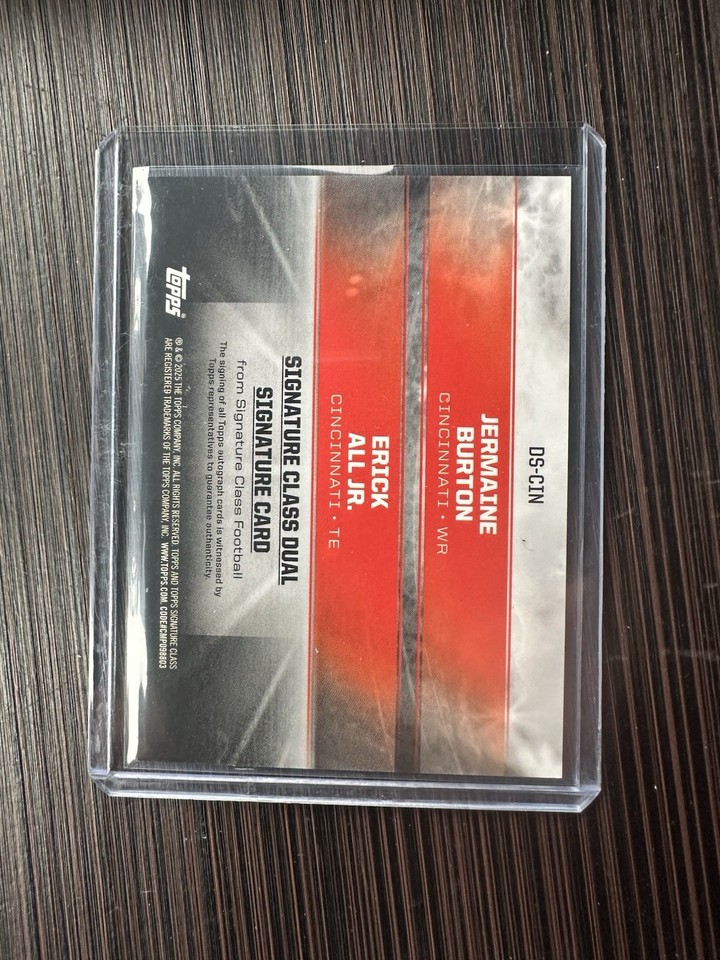 JERMAINE BURTON ERICK ALL JR. 2024 TOPPS SIGNATURE CLASS AUTO RC #DS ...