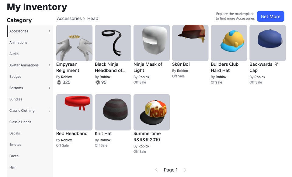 2010 ROBLOX USER + RARE OFFSALES/EVENT ITEMS + 1.4K RAP | eBay