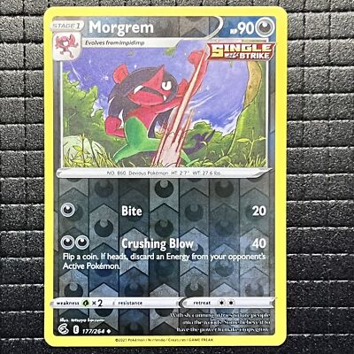 Morgrem #177/264 SWSH Fusion Strike Pokemon Reverse Holo Uncommon Card ...