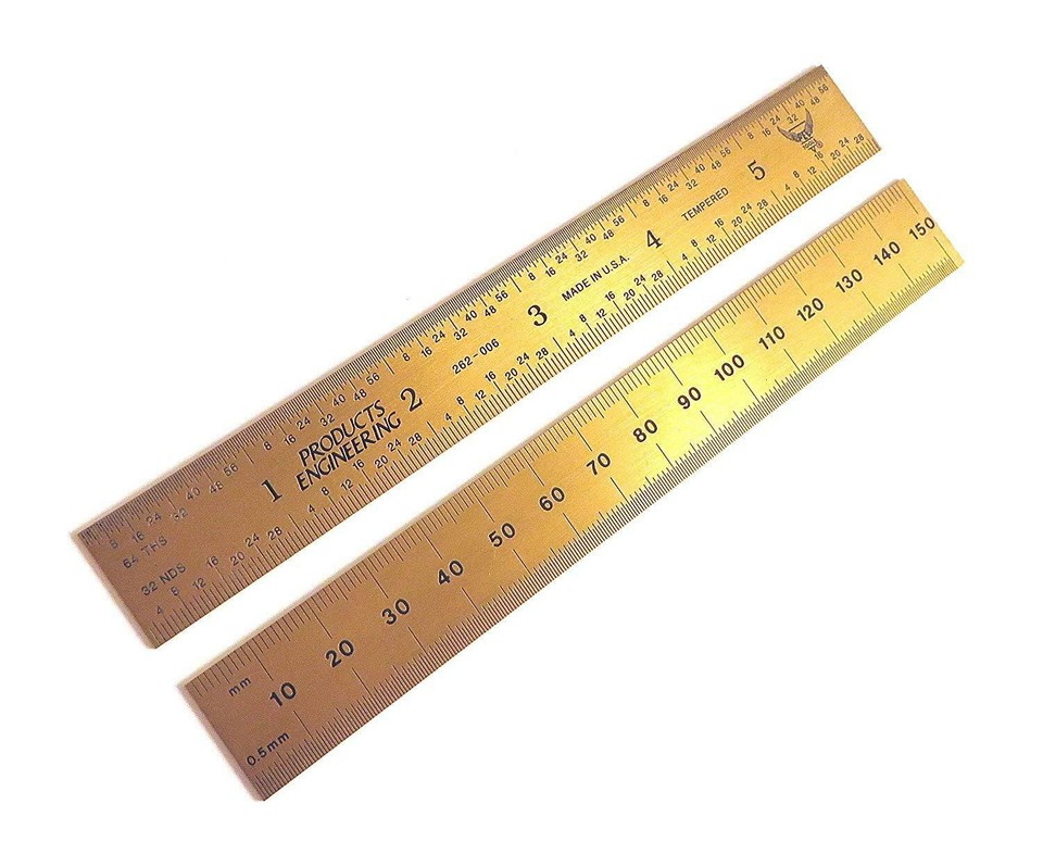 PEC Tools 6" (150mm) English/Metric Titanium Nitride (TiN) Ruler | eBay