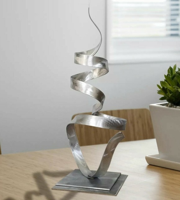 Statements2000 Silver Table Sculpture Modern Metal Art Abstract Desk ...