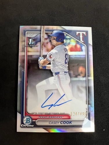 CASEY COOK RANGERS RC 1st card 2024 BOWMAN DRAFT #BD-66 Auto 🔥🔥11/499🔥🔥 ...