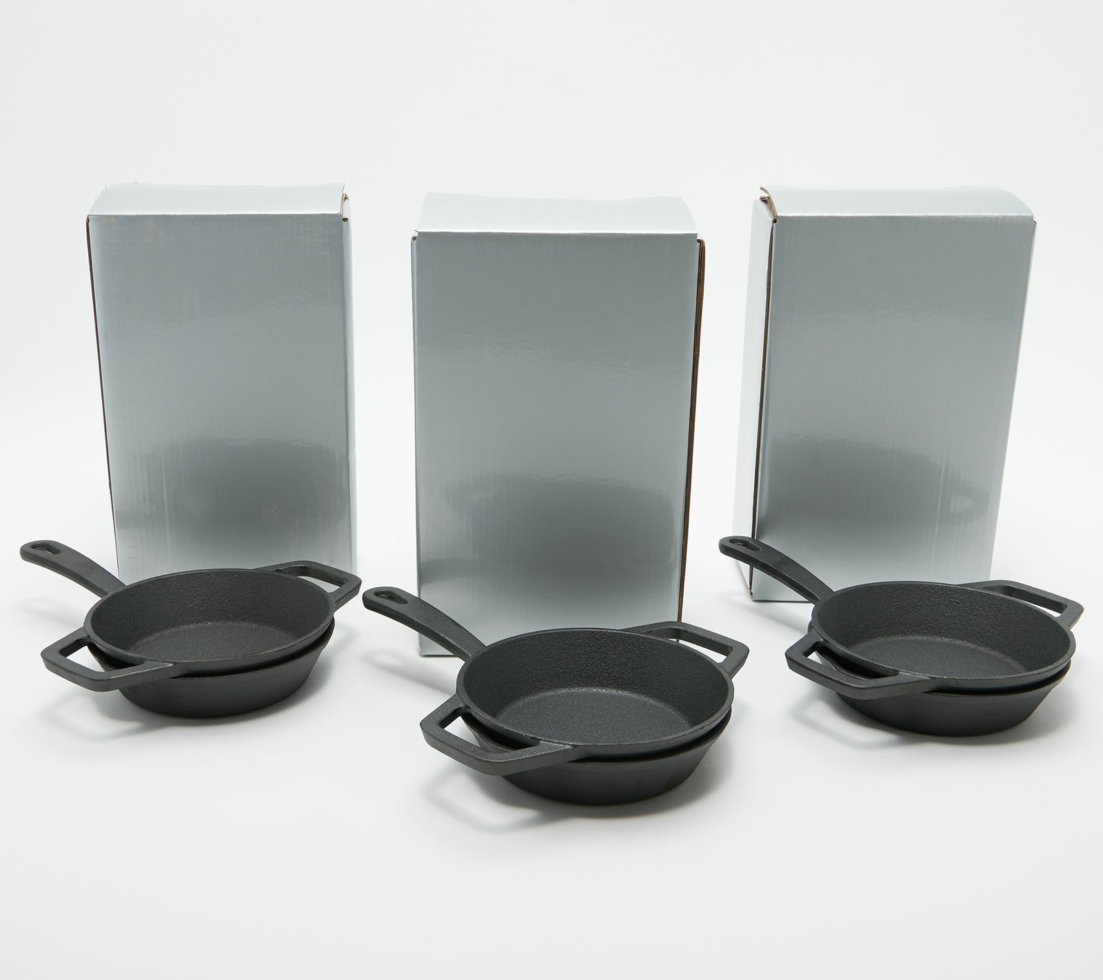 Set of (3) 2-Piece Mini Cast Iron Cook Set in Gift Box | eBay