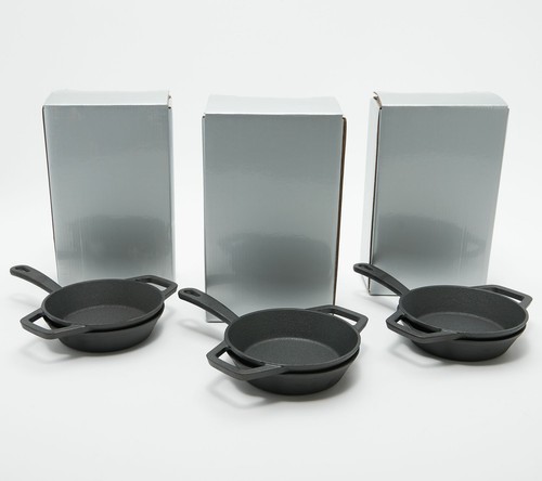 Set of (3) 2-Piece Mini Cast Iron Cook Set in Gift Box | eBay