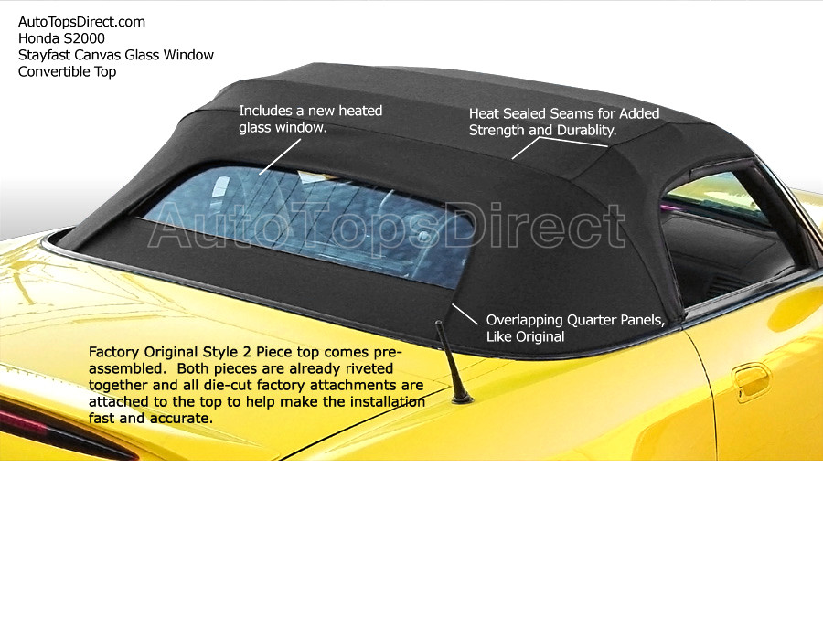 Honda S2000 Convertible Top 00-01 in Blue Cloth with Heated Glass ...