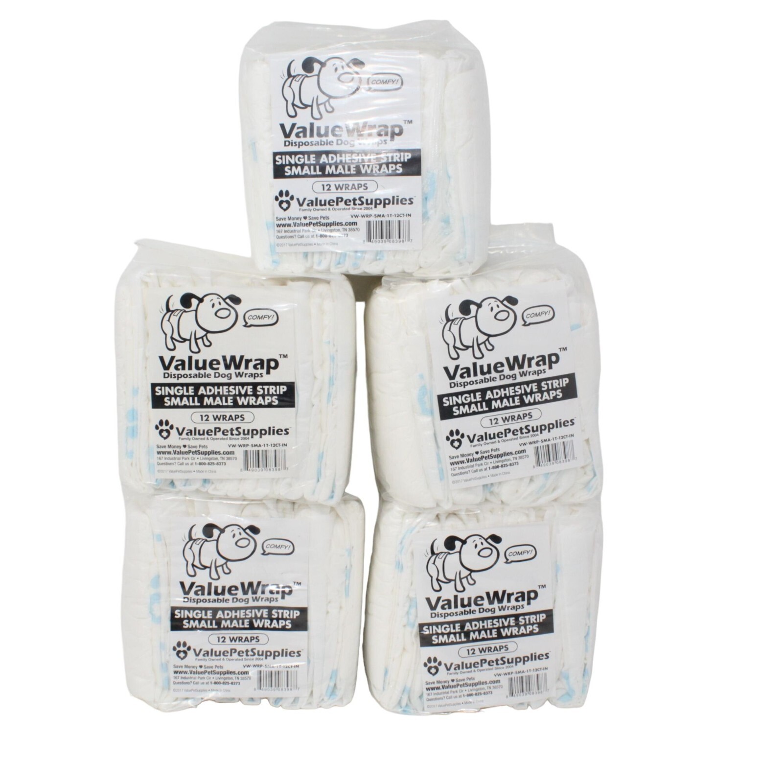 Value Wrap Small Dog Male Disposable Wraps Diapers 12 Count Lot Of 5 ...