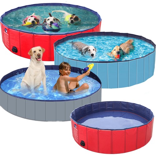 Foldable Large Dog Swimming Pool Heavy Duty Pet Puppy Kitty Bath Splash ...
