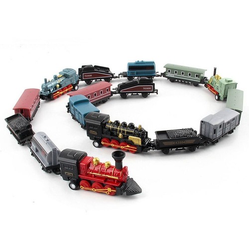 Non Remote Control Pull Back Car Train Toys Train Model Toy Retro Steam ...