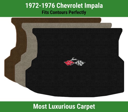 Lloyd Luxe Trunk Mat for '72-76 Chevy Impala w/Chevy Cross Flags with ...