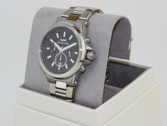 Michael Kors Dylan Men's Black Dial Chronograph Stainless 45mm Watch ...