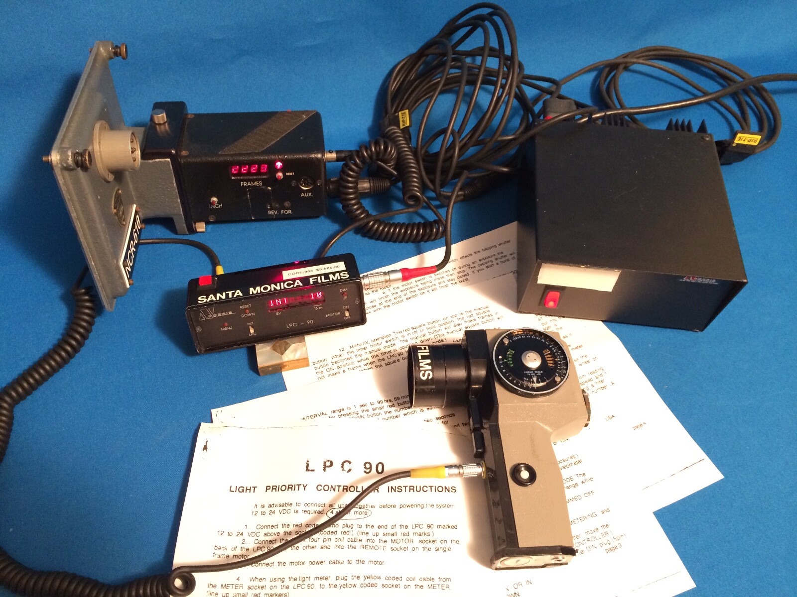 MITCHELL MOVIE-CAMERA TIME-LAPSE INTERVALOMETER & MOTOR, NORRIS LPC-90 ...