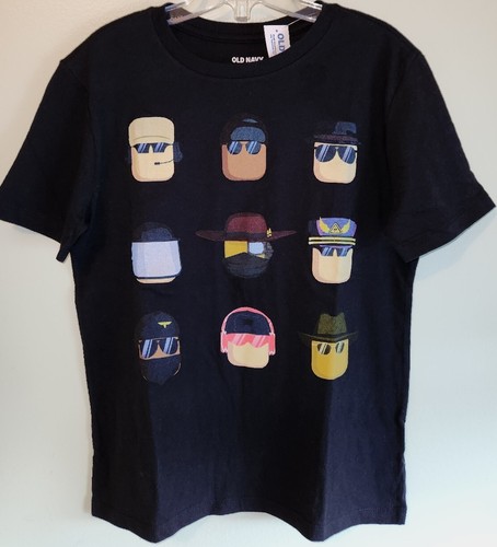 Old Navy Boys 5 8 10-12 14-16 Roblox Tee Black T-Shirt Heads #21123 | eBay